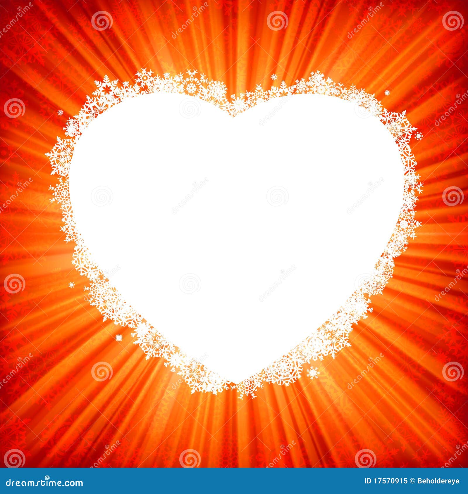 Heart Framr On Golden Light Burst. EPS 8 Picture. Image: 17570915