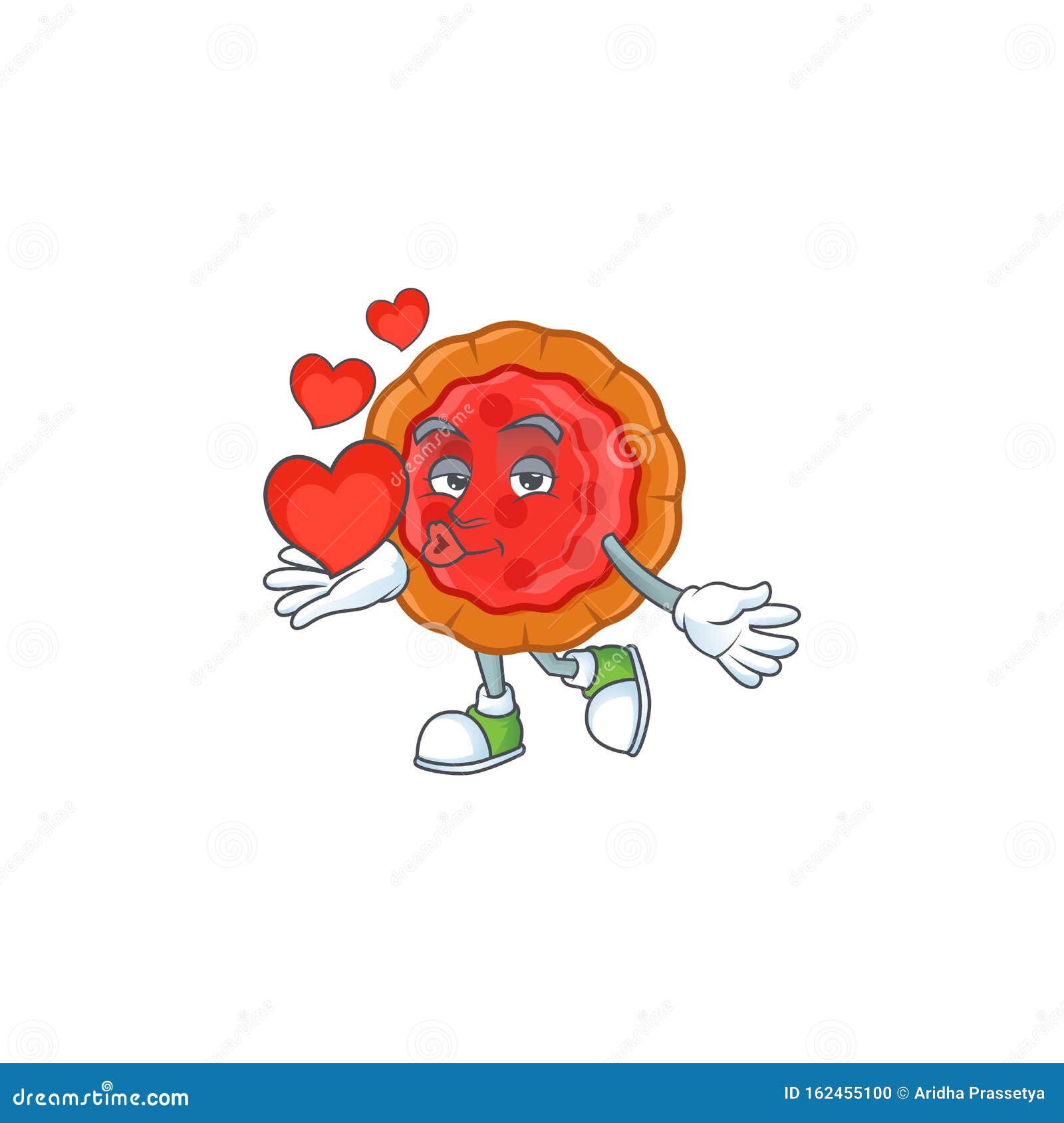 With Heart Fresh Cherry Pie in the Character Stock Vector ...