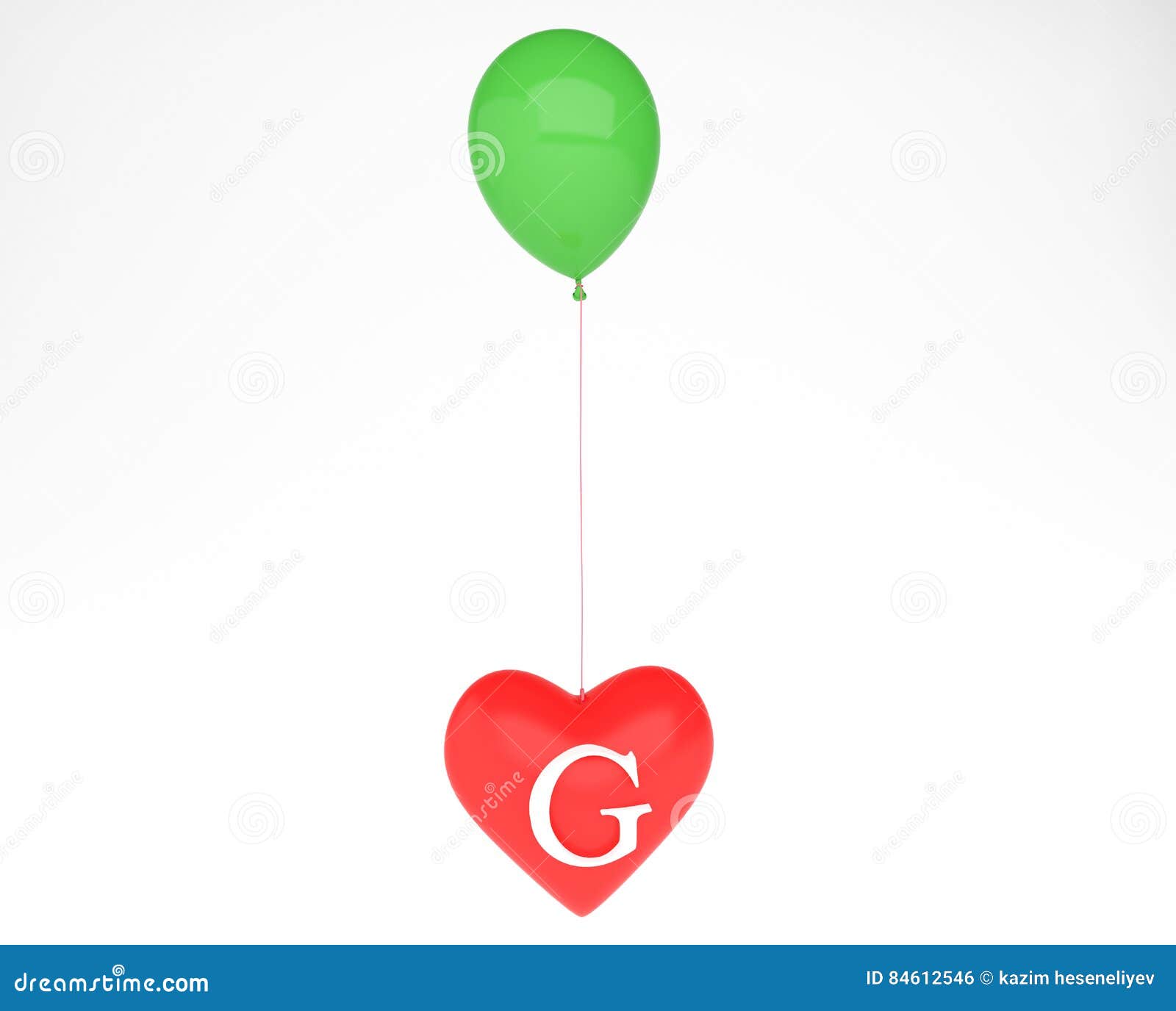 Heart with g letter stock illustration. Illustration of balloon - 84612546