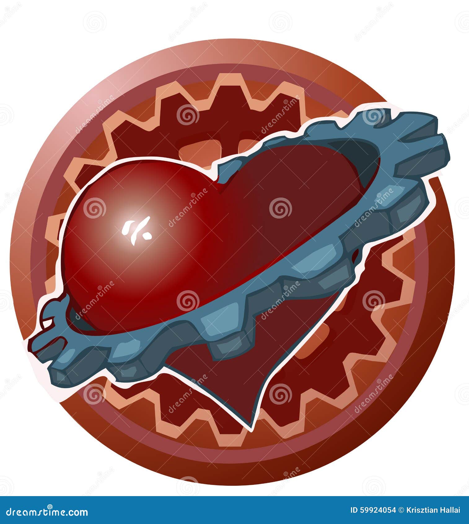 Heart with a Gear Around it. Stock Vector - Illustration of lover ...