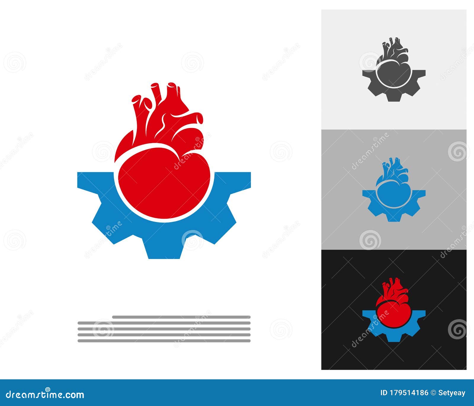Heart Gear Logo Vector Template, Creative Human Heart Logo Design ...