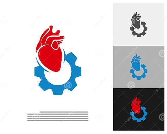 Heart Gear Logo Vector Template, Creative Human Heart Logo Design ...