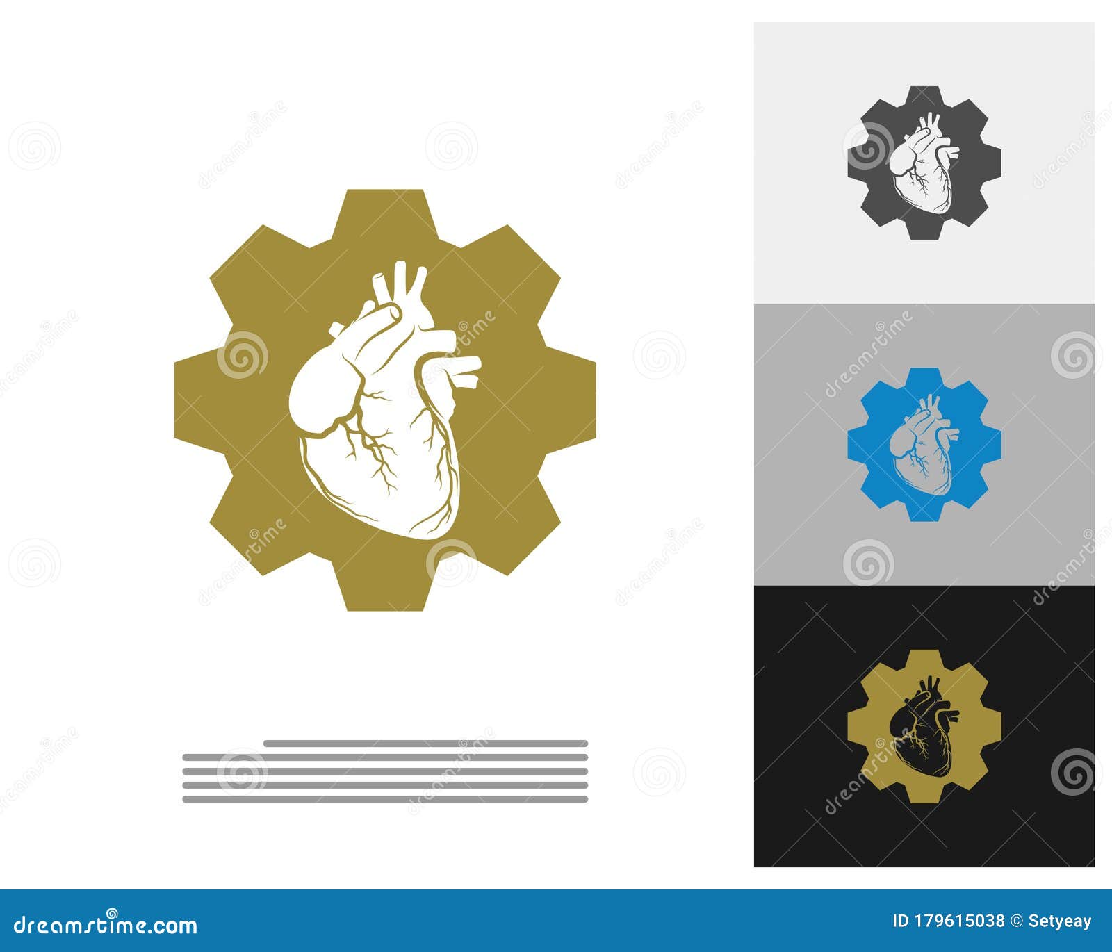 Heart Gear Logo Vector Template, Creative Human Heart Logo Design ...
