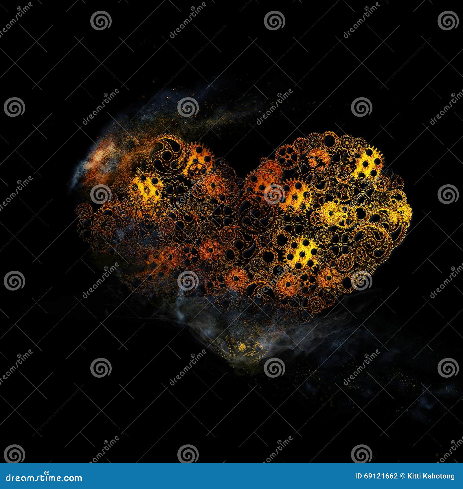 Heart , Gears Arrangement Shape of Human Heart Stock Photo - Image of ...
