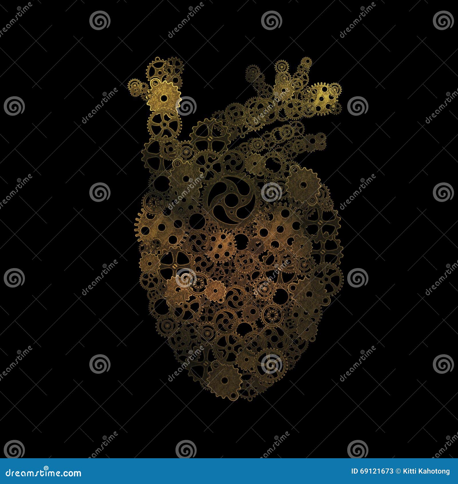 Heart , Gears Arrangement Shape of Human Heart Stock Image - Image of ...