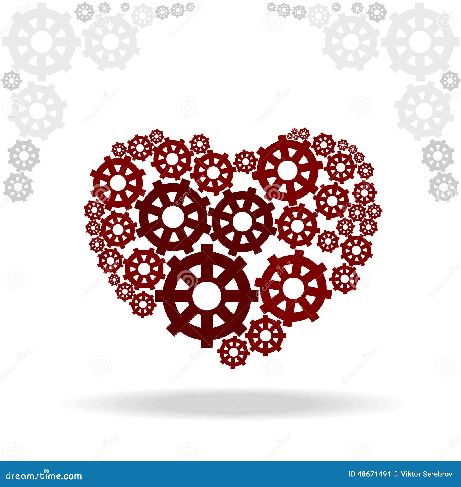 Heart of gears stock vector. Illustration of gear, gift - 48671491