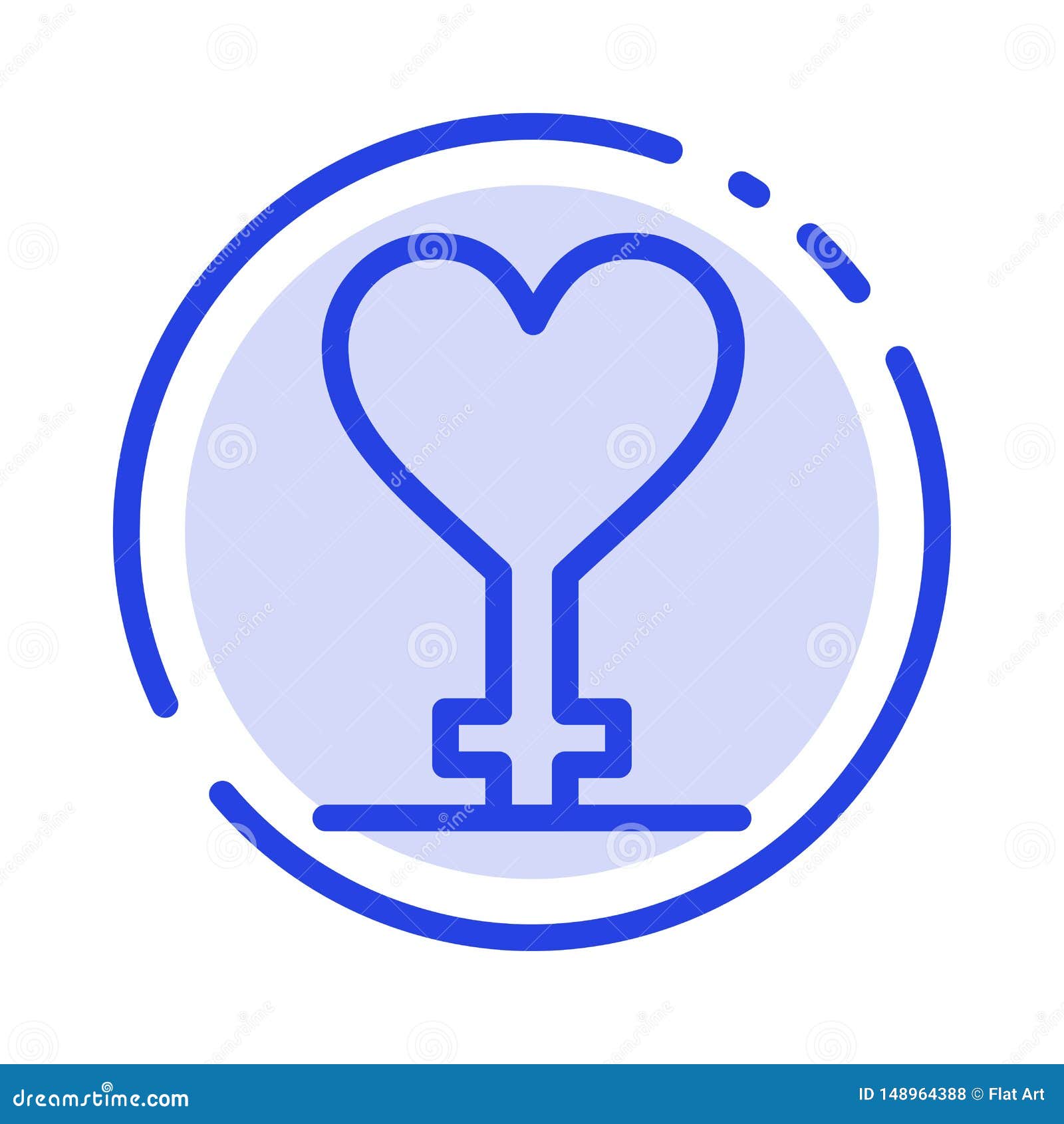 Heart, Gender, Symbol Blue Dotted Line Line Icon Stock Vector ...