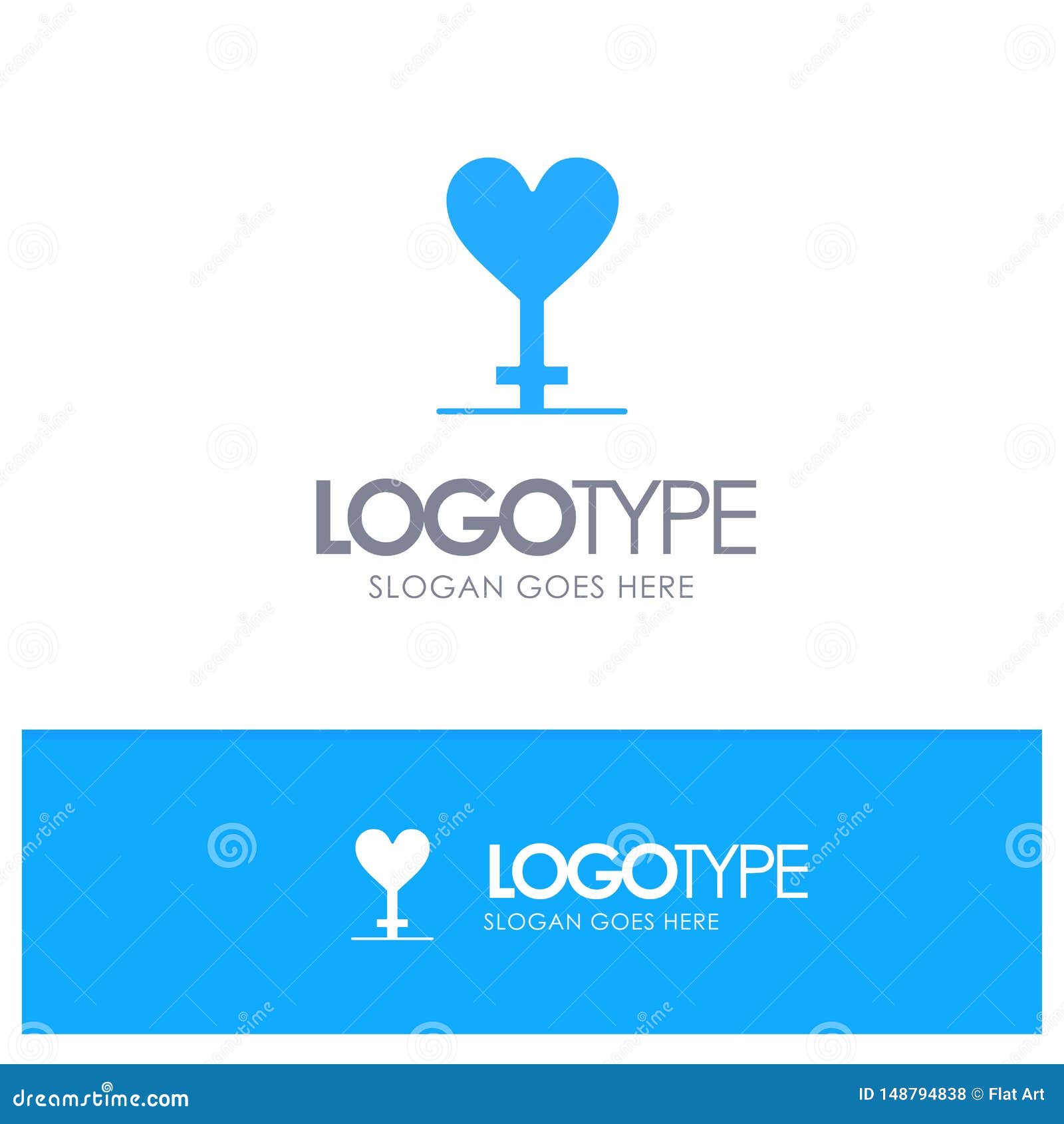 Heart, Gender, Symbol Blue Logo Vector Stock Vector - Illustration of ...