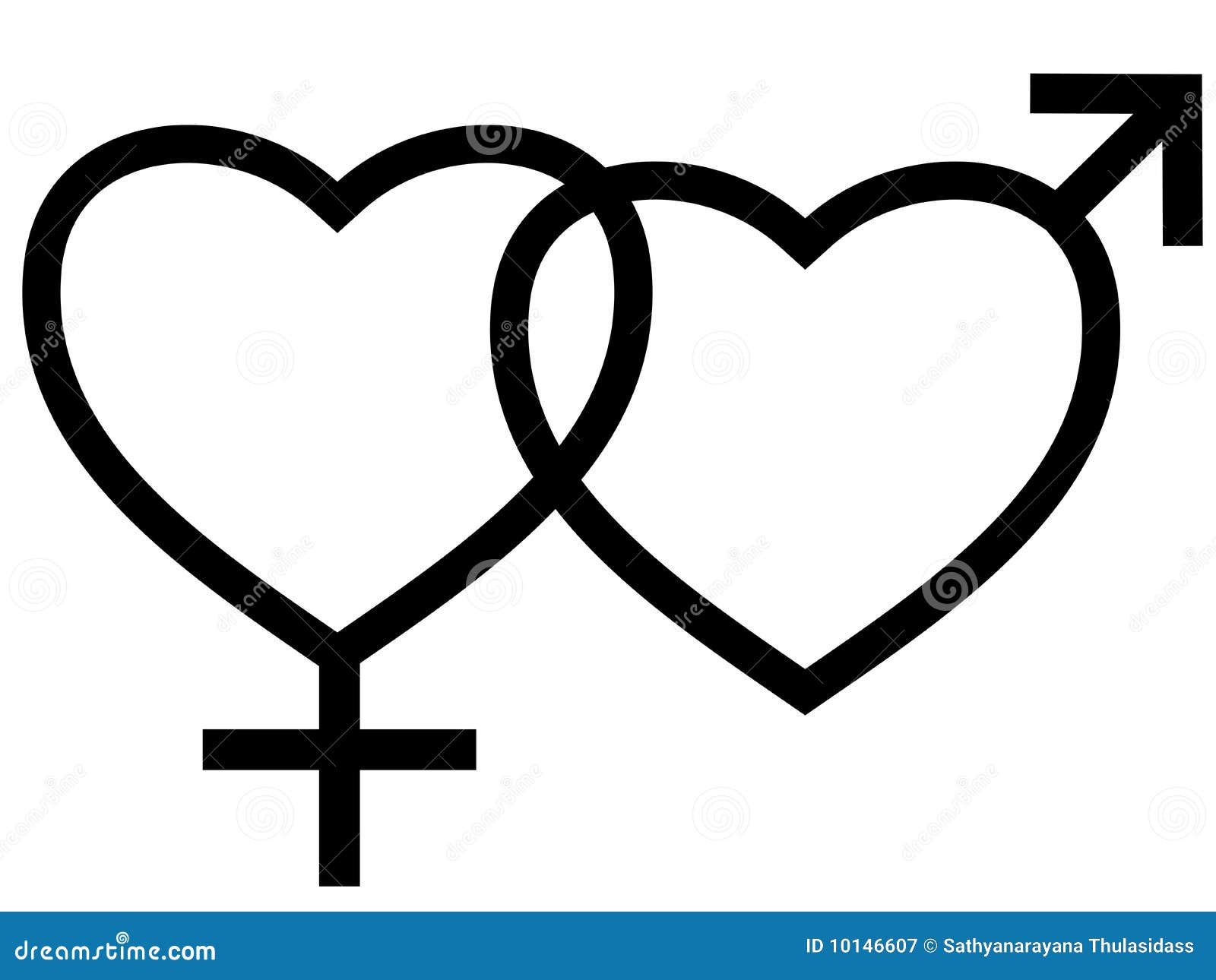 Heart Gender Symbols stock vector. Illustration of couple - 10146607
