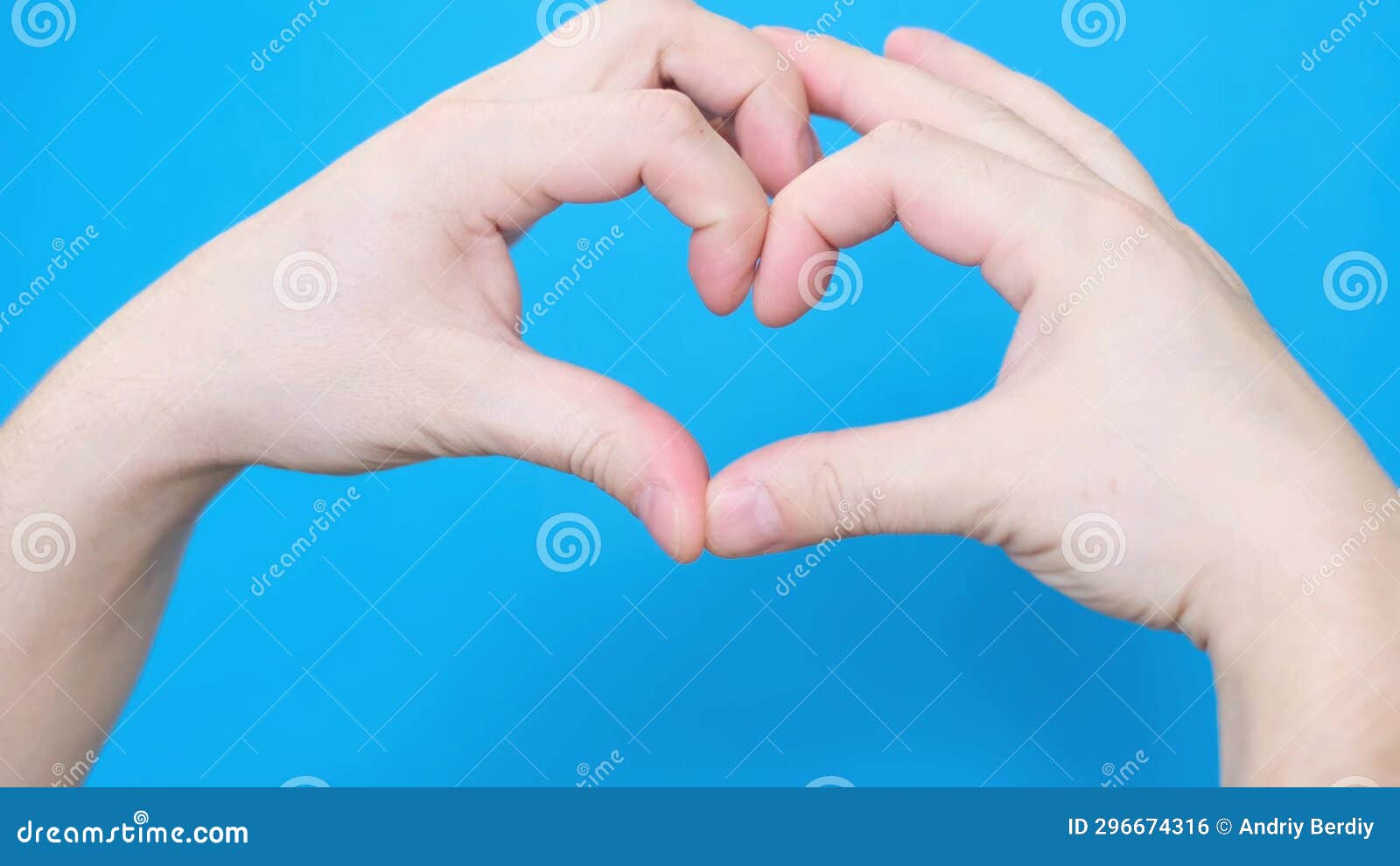 Heart Gestures Made by Hands on a Blue Background. Valentine& X27;s Day ...