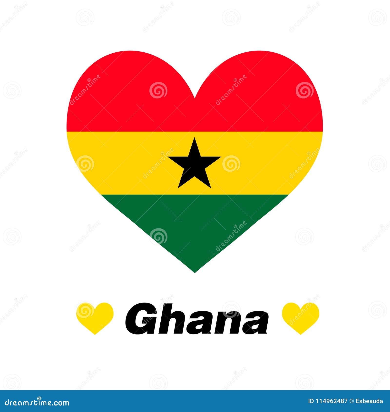 The heart of Ghana stock vector. Illustration of love - 114962487