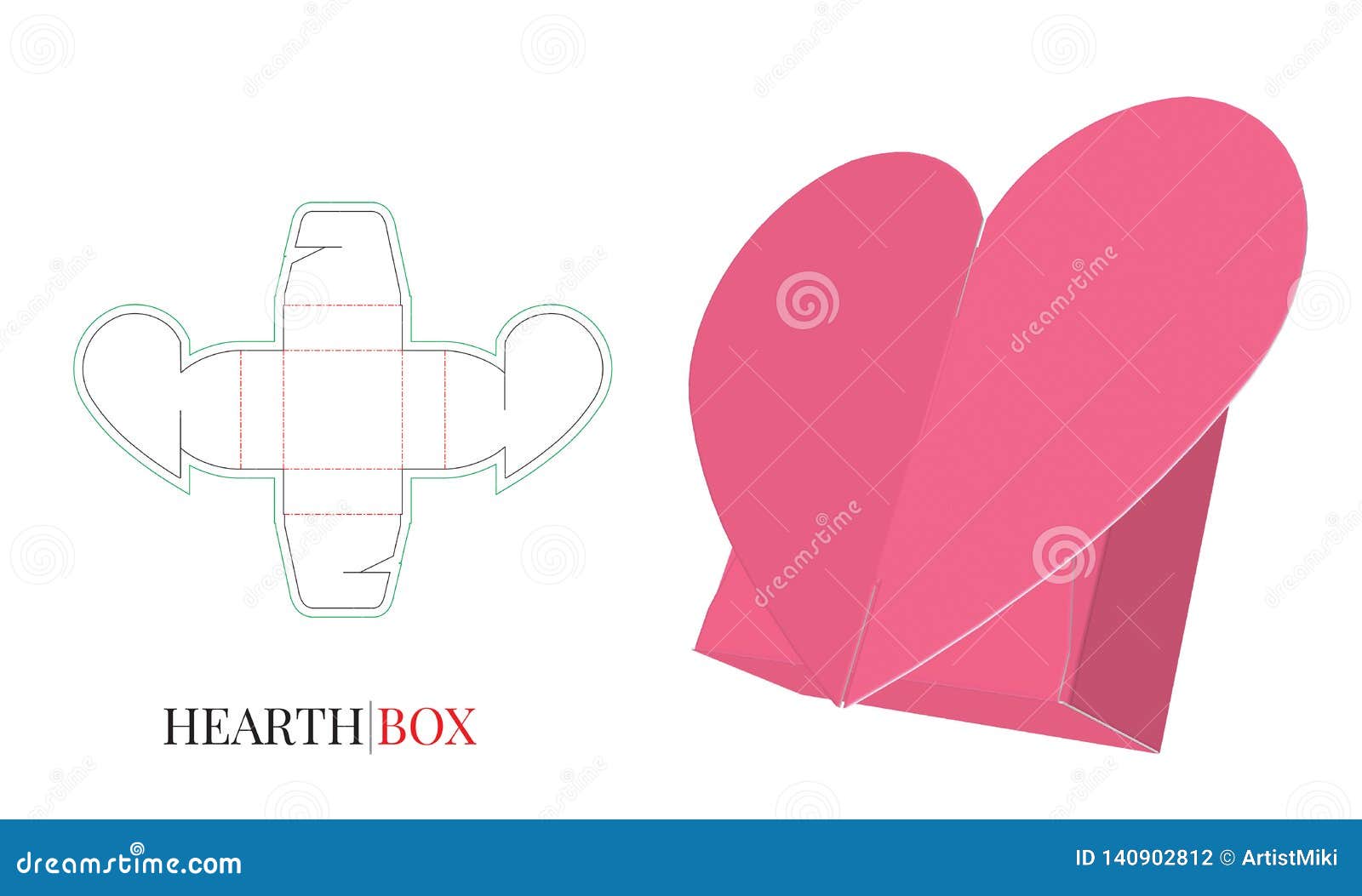 Heart Gift Box Template, Vector With Die Cut / Laser Cut Layer. Cut And ...