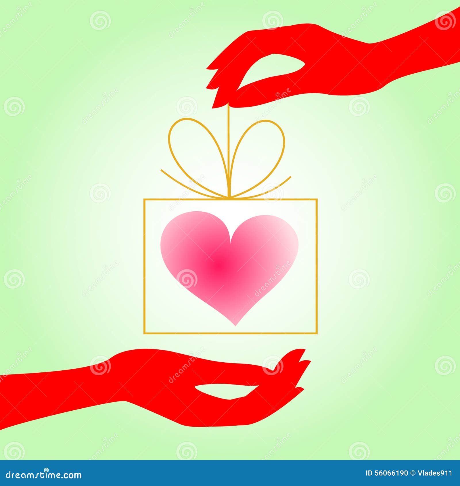 The Heart of a Gift from Hand To Hand Stock Vector - Illustration of ...