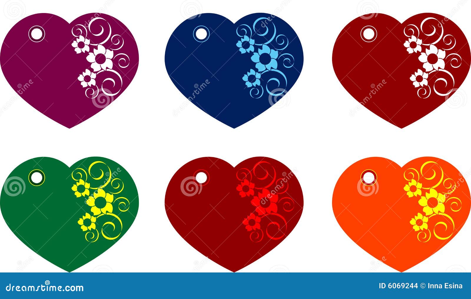 Heart gift tags stock vector. Illustration of decoration - 6069244