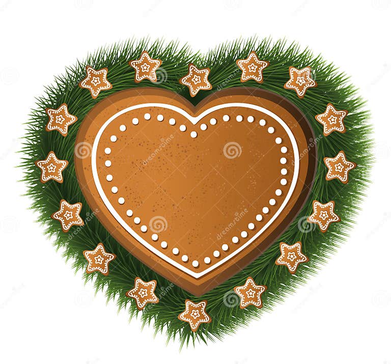 Heart Gingerbread Star Tree Stock Vector - Illustration of card ...
