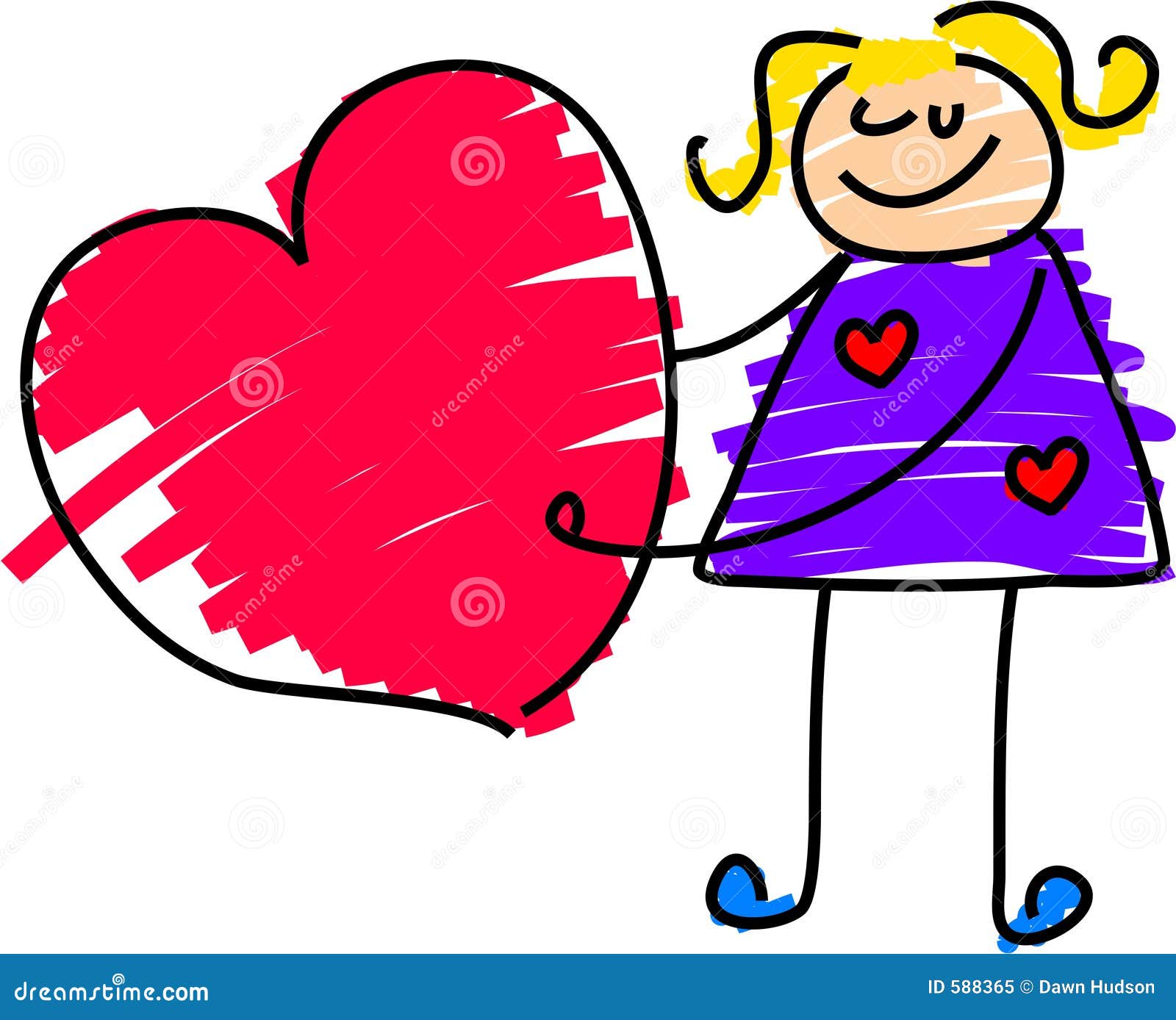 Heart girl stock vector. Illustration of illustrations - 588365