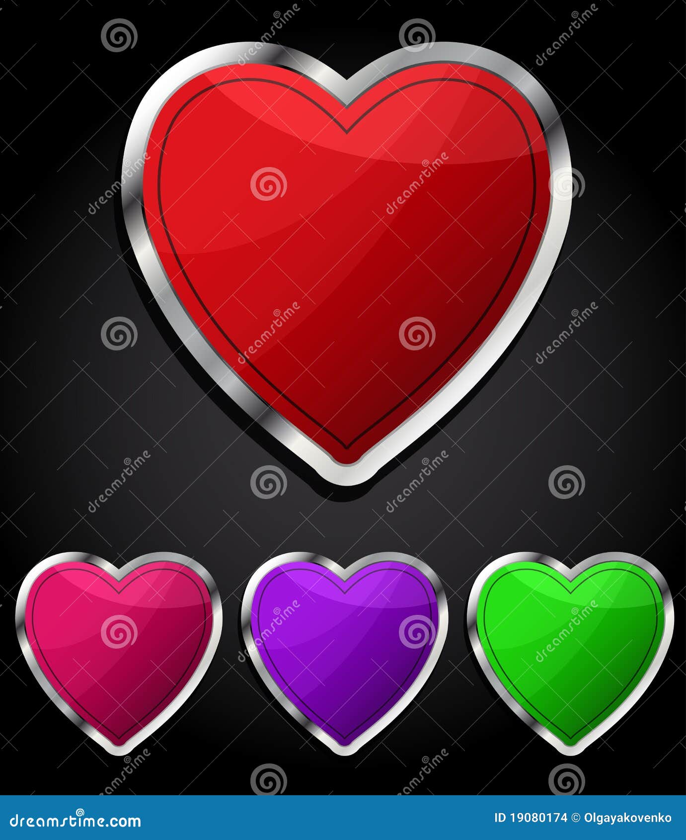 Heart glossy button, icon. stock vector. Illustration of digital - 19080174