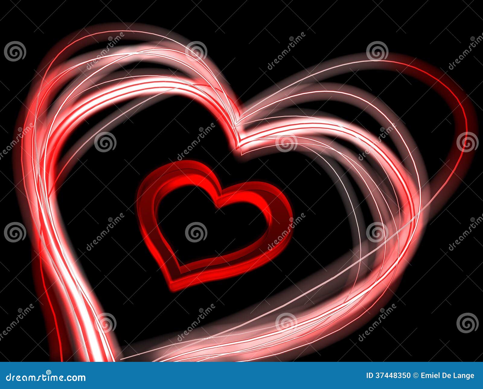 A heart with glowing edges stock illustration. Illustration of movement ...