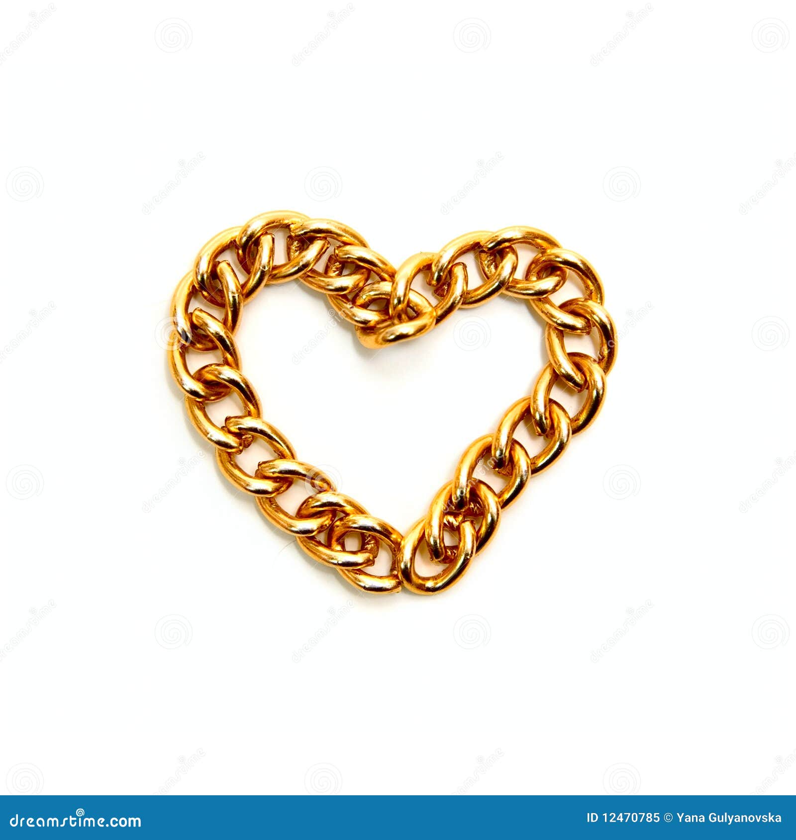 Heart from gold chain stock image. Image of style, sign - 12470785