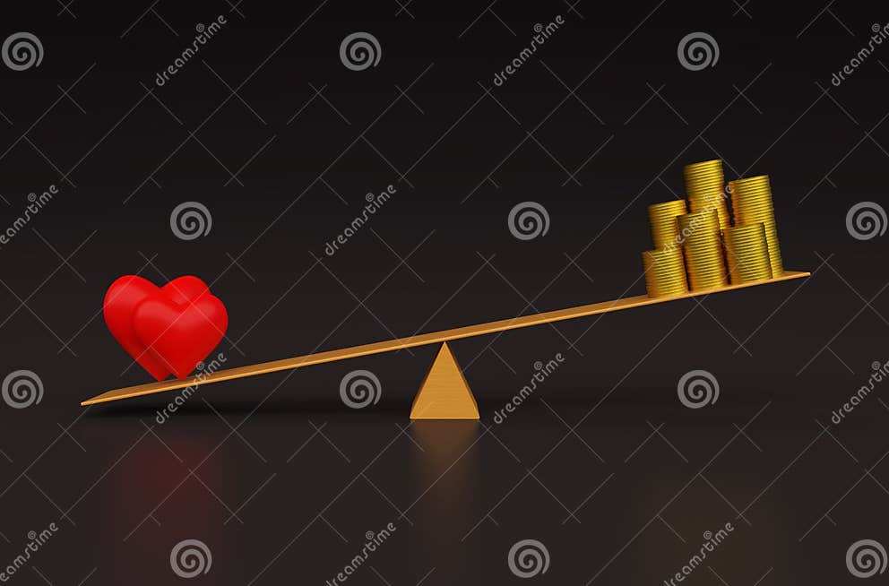 Heart with Gold Coin stock image. Image of balance, concept - 61324721
