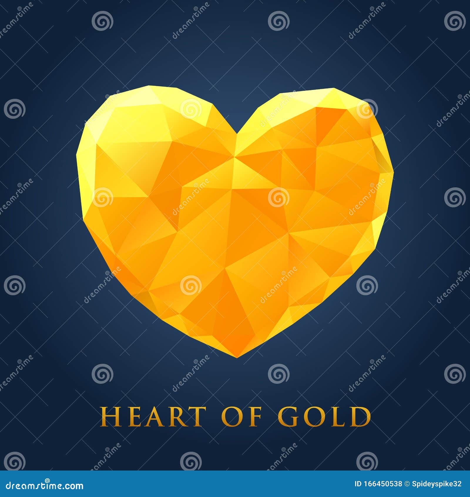 Heart of Gold. Isolated Vector Illustration Stock Vector - Illustration ...