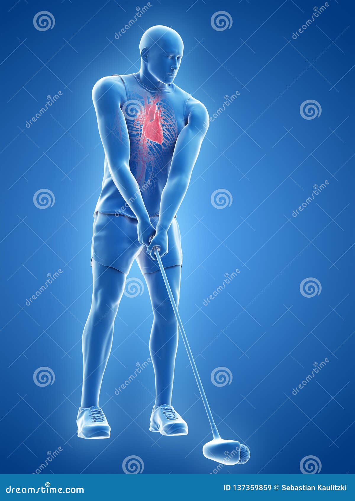 The heart of a golf player stock illustration. Illustration of artwork ...