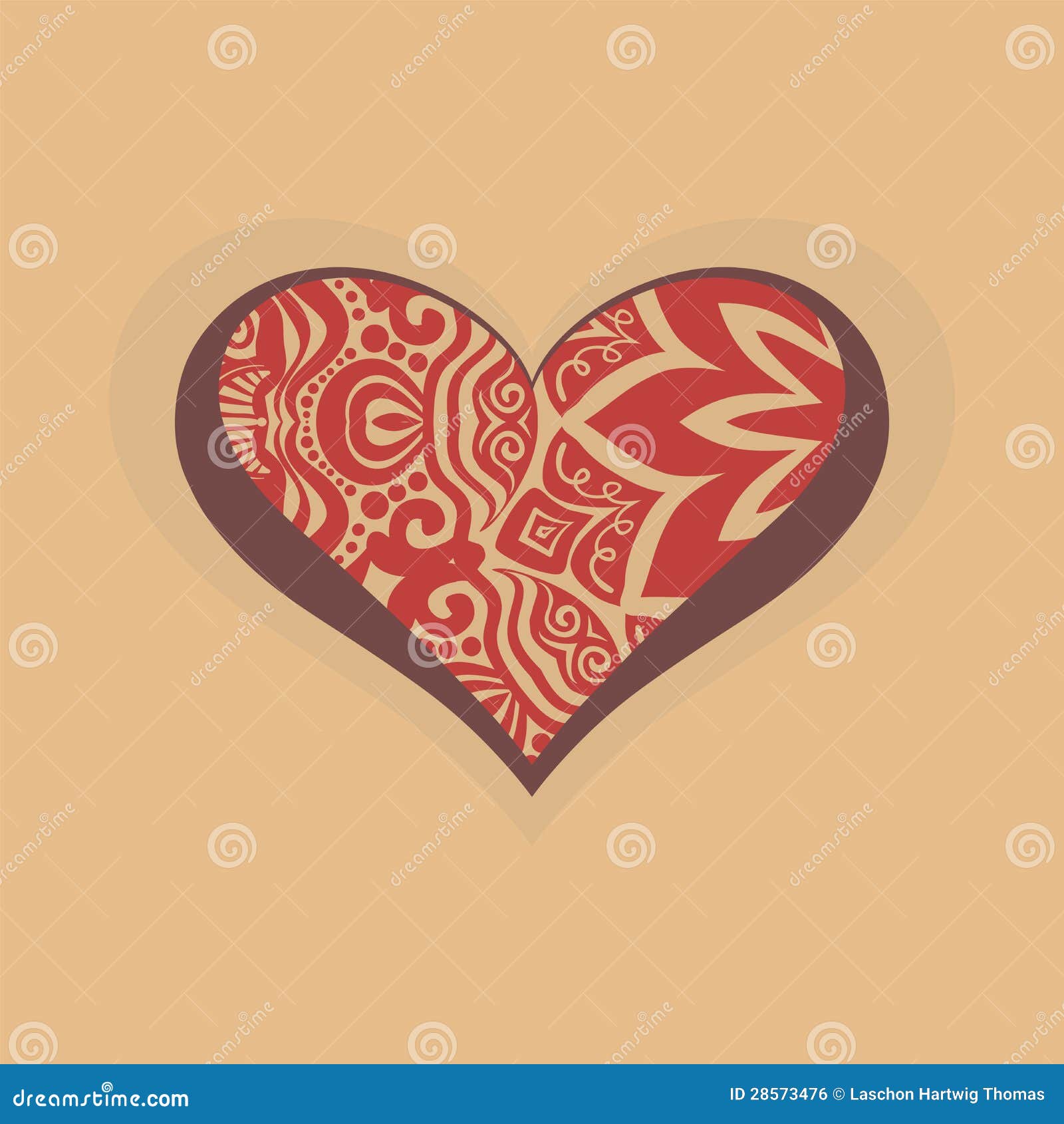 Heart with Graphic Design Decoration Stock Illustration - Illustration ...