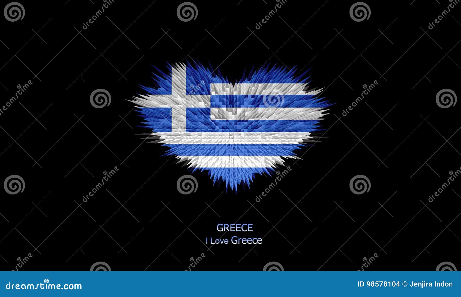 The Heart of Greece Flag. stock illustration. Illustration of flag ...