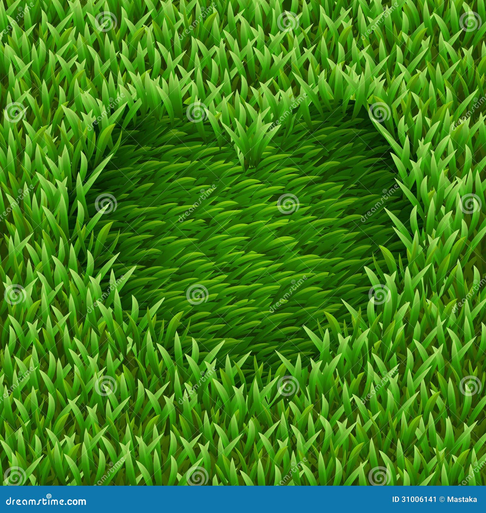 Heart on green grass. stock vector. Illustration of nature - 31006141