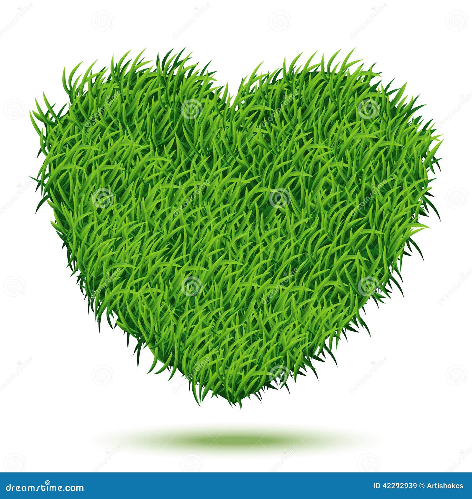 Heart Green Grass stock vector. Illustration of backdrop - 42292939