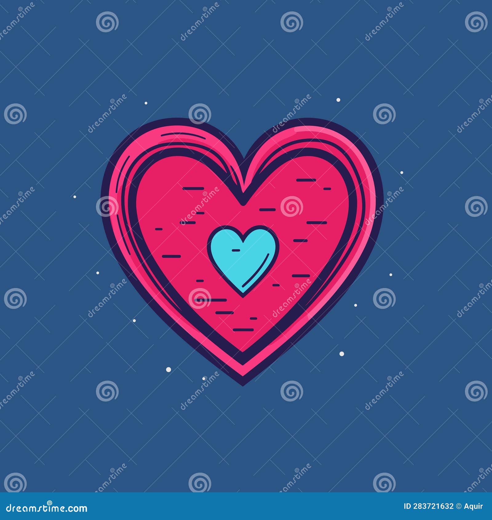 Heart Hand-drawn Comic Illustration. Heart. Vector Doodle Style Cartoon ...
