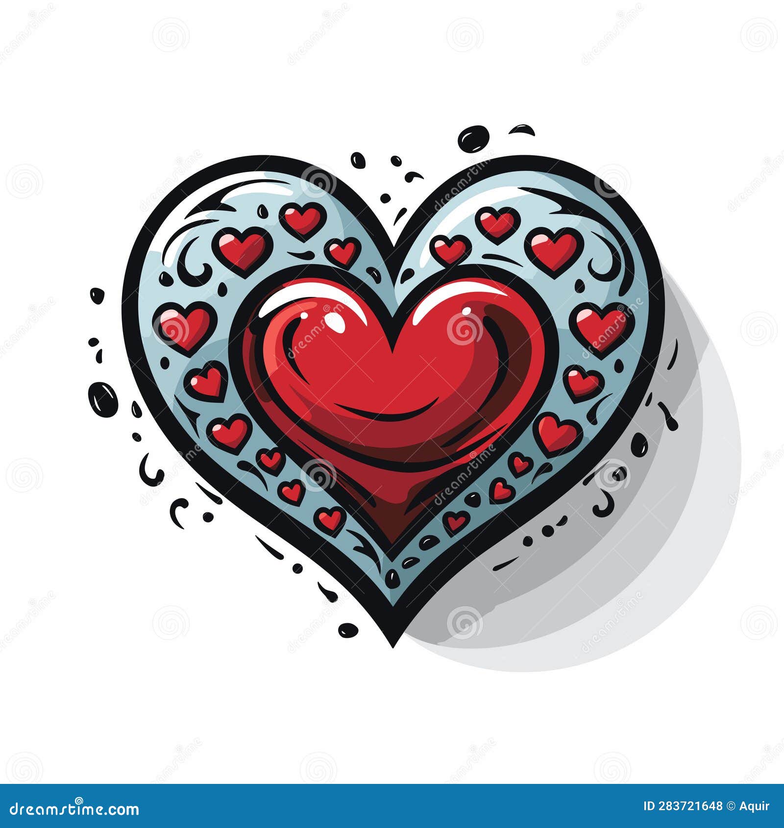 Heart Hand-drawn Comic Illustration. Heart. Vector Doodle Style Cartoon ...