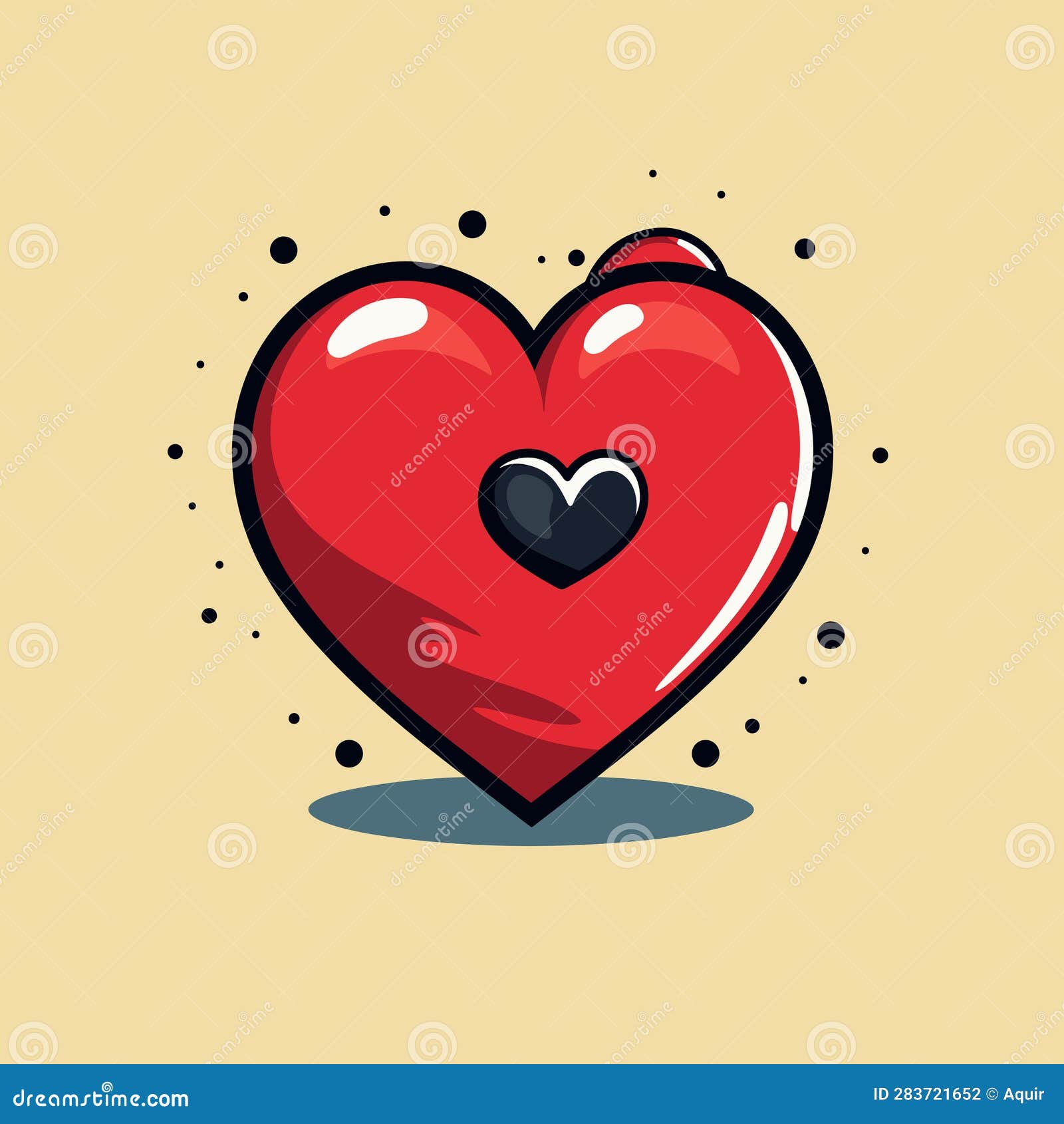 Heart Hand-drawn Comic Illustration. Heart. Vector Doodle Style Cartoon ...