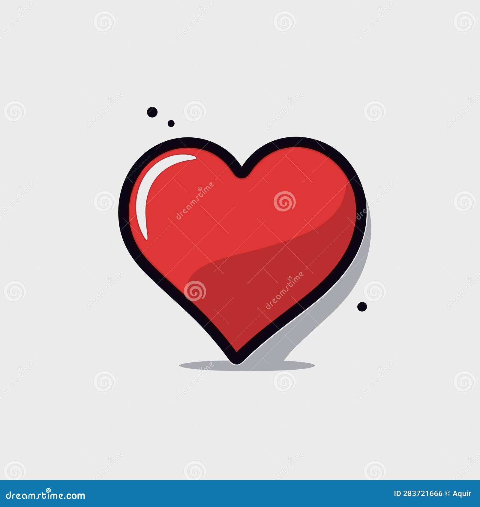 Heart Hand-drawn Comic Illustration. Heart. Vector Doodle Style Cartoon ...