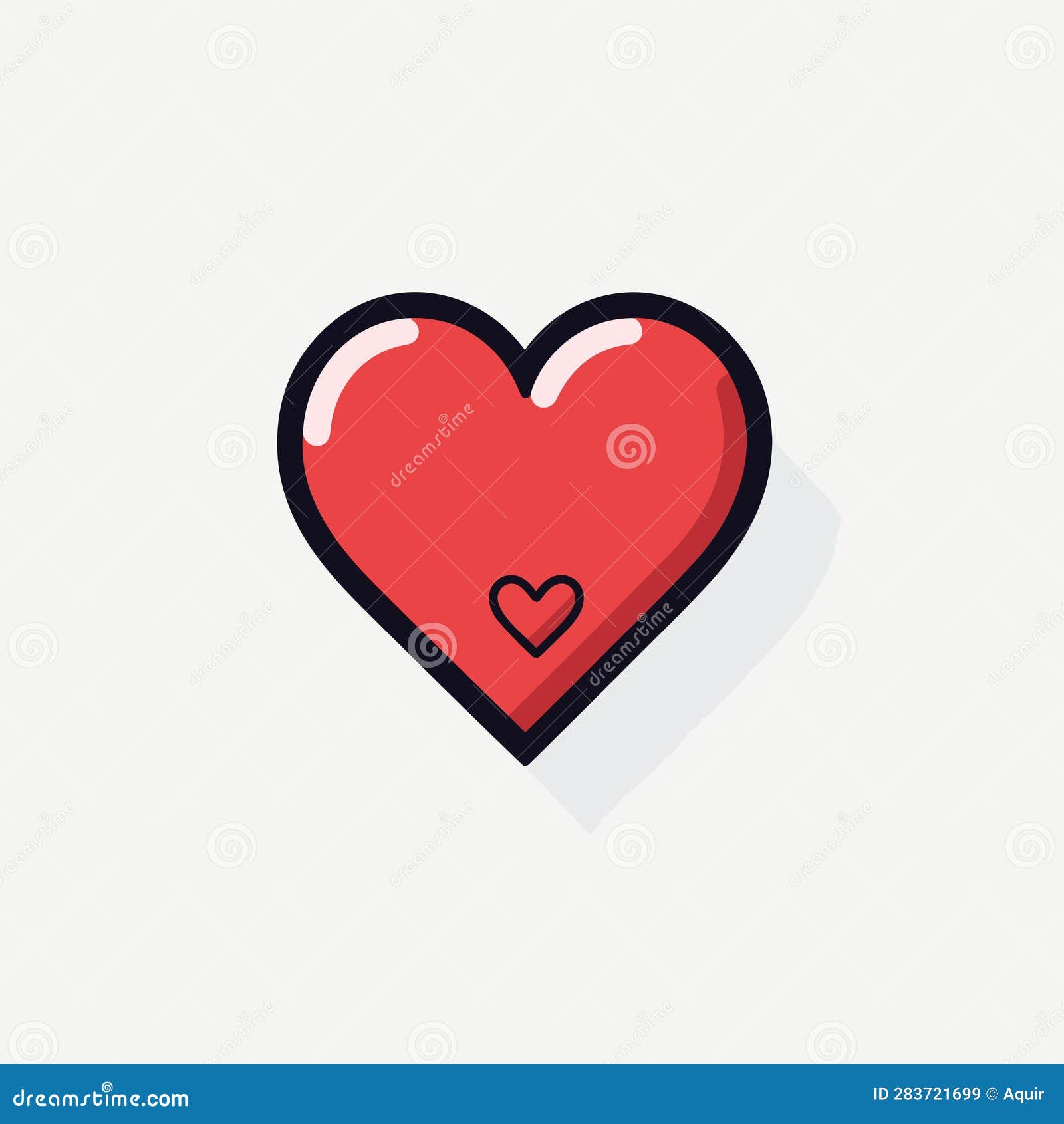 Heart Hand-drawn Comic Illustration. Heart. Vector Doodle Style Cartoon ...