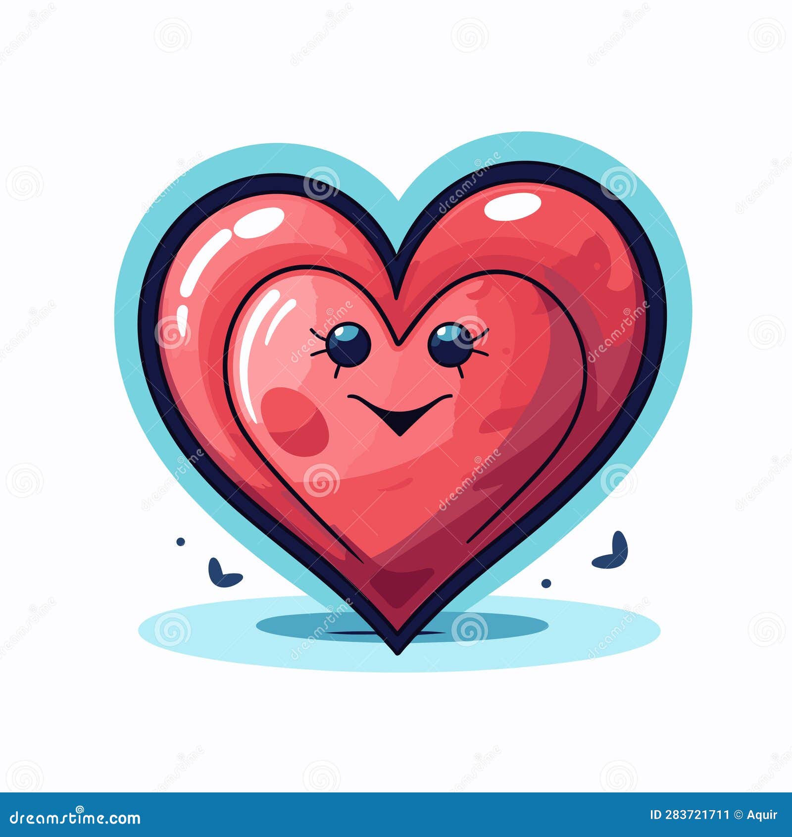 Heart Hand-drawn Comic Illustration. Heart. Vector Doodle Style Cartoon ...