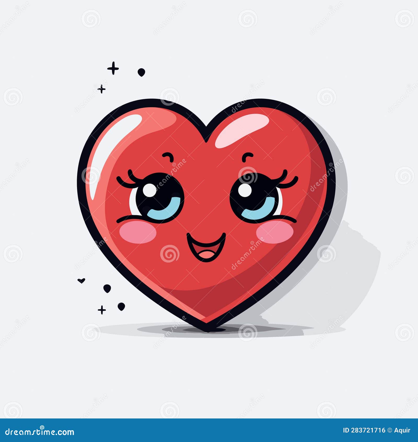 Heart Hand-drawn Comic Illustration. Heart. Vector Doodle Style Cartoon ...