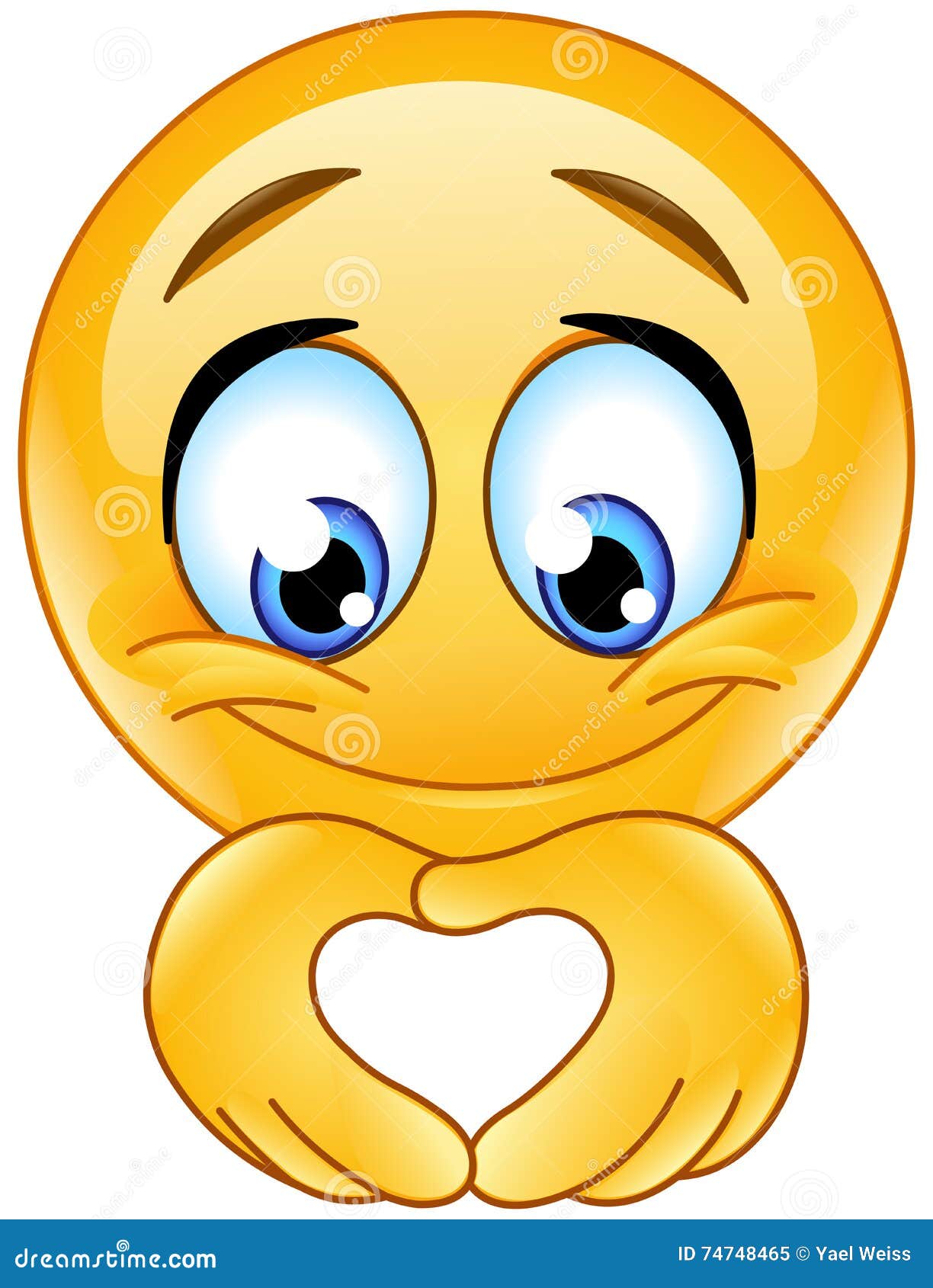 Heart hand emoticon stock vector. Illustration of emoji - 74748465