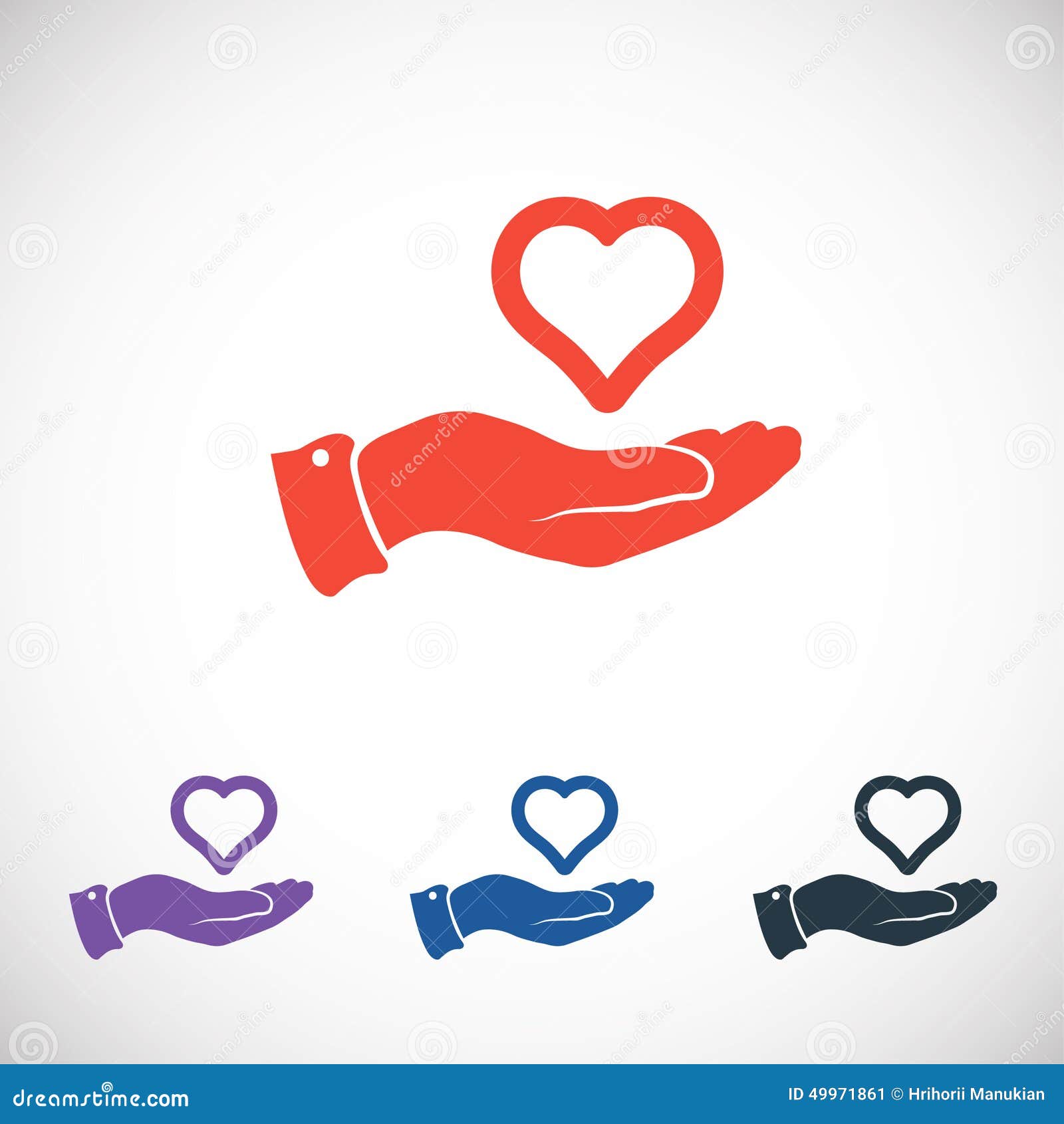 Heart in Hand Icon, Vector Illustration. Flat Stock Vector ...