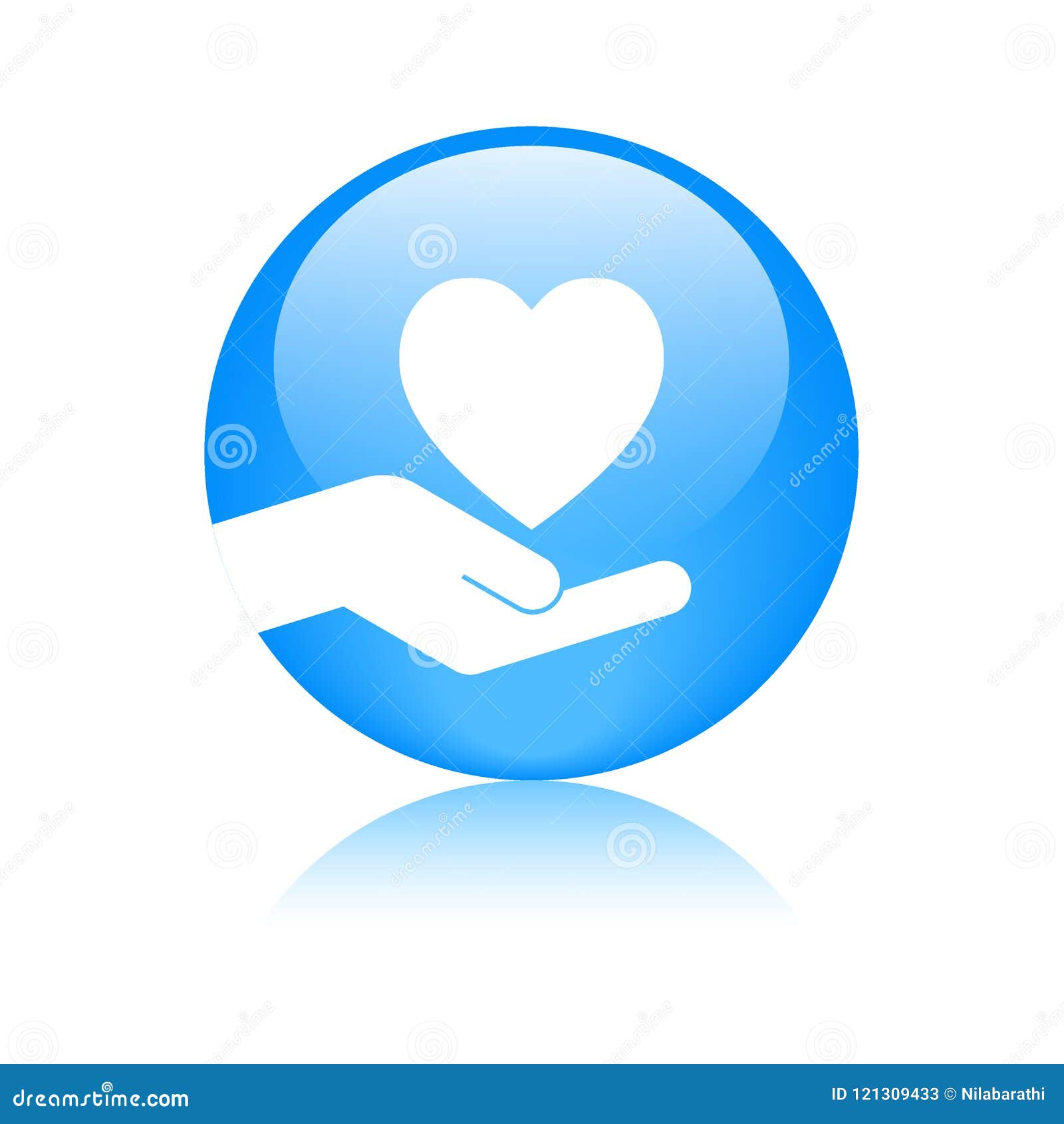 Heart in hand logo blue stock illustration. Illustration of branding ...