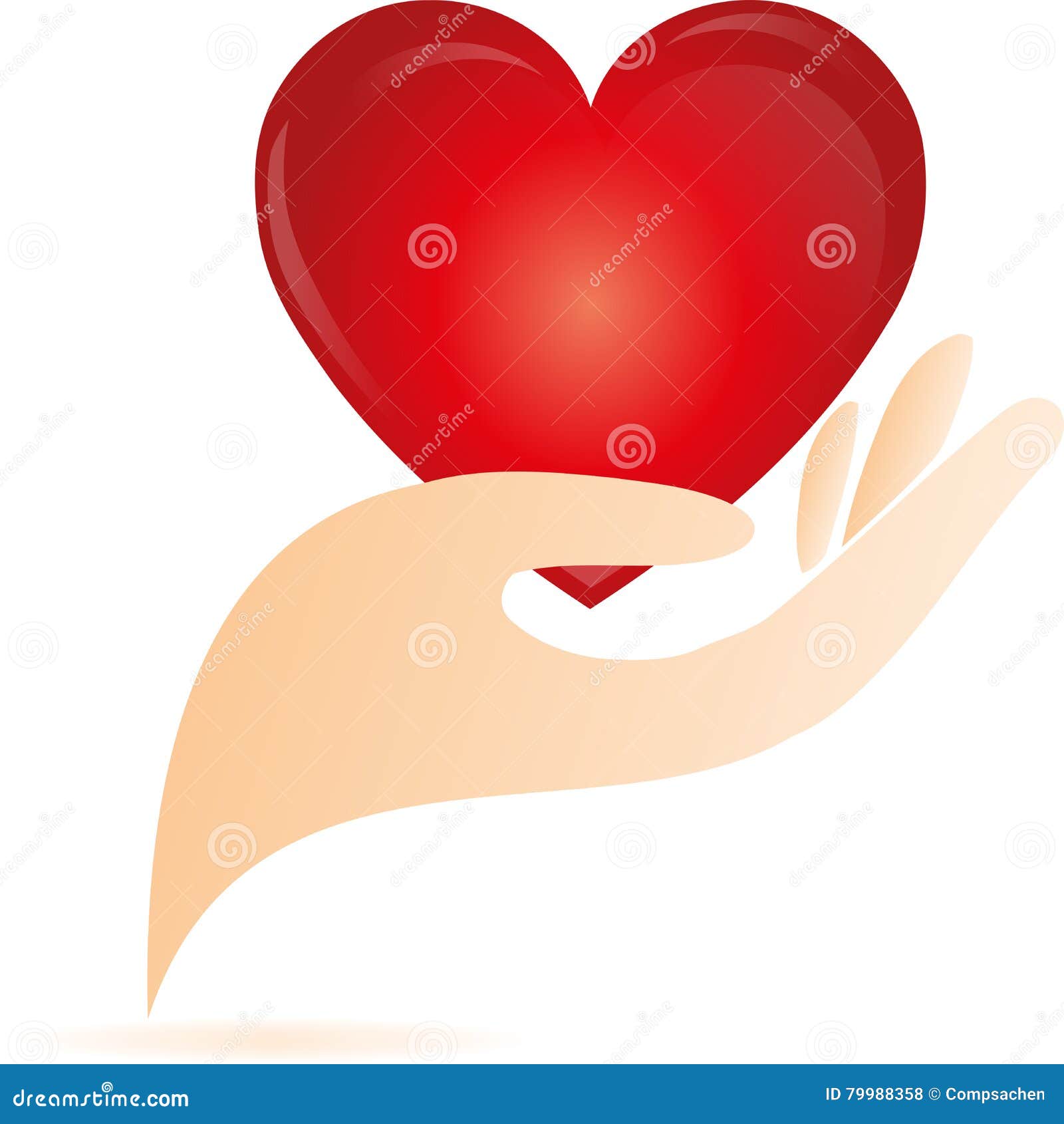 Heart, hand, logo stock vector. Illustration of crest - 79988358