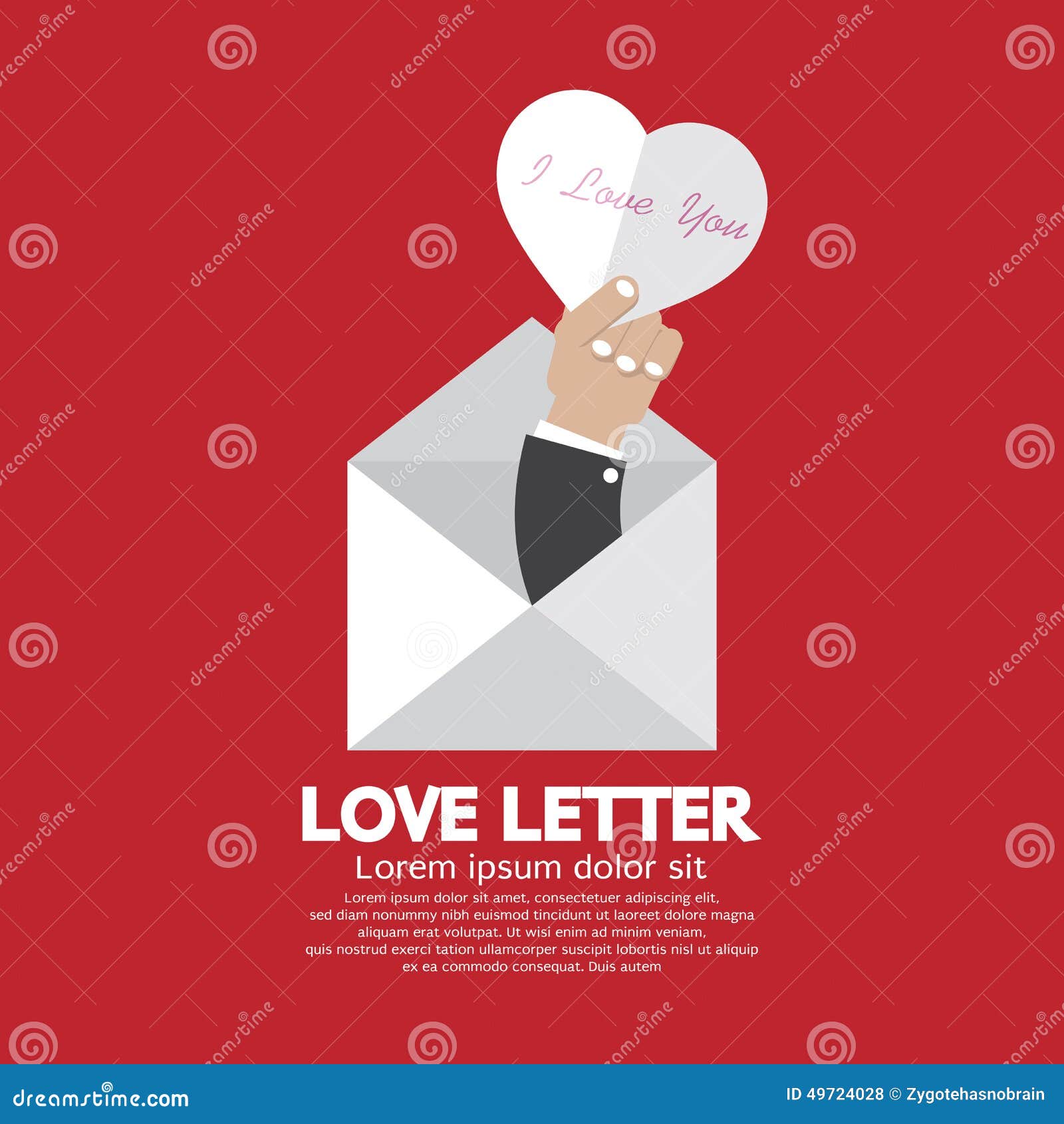 Heart in Hand Love Letter Concept Stock Vector - Illustration of paper ...
