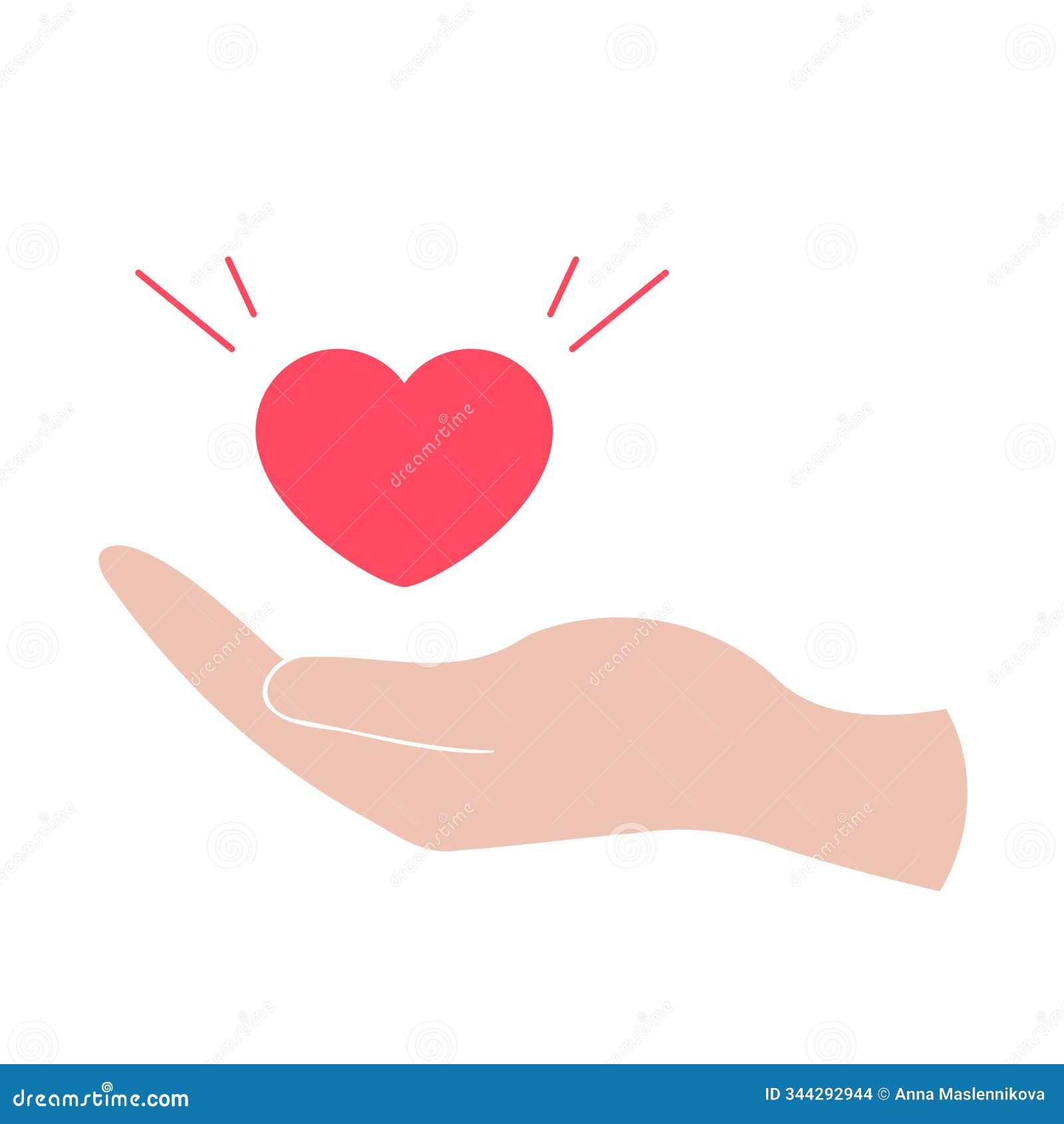 Heart in the Hand, Simple Flat Design Stock Illustration - Illustration ...