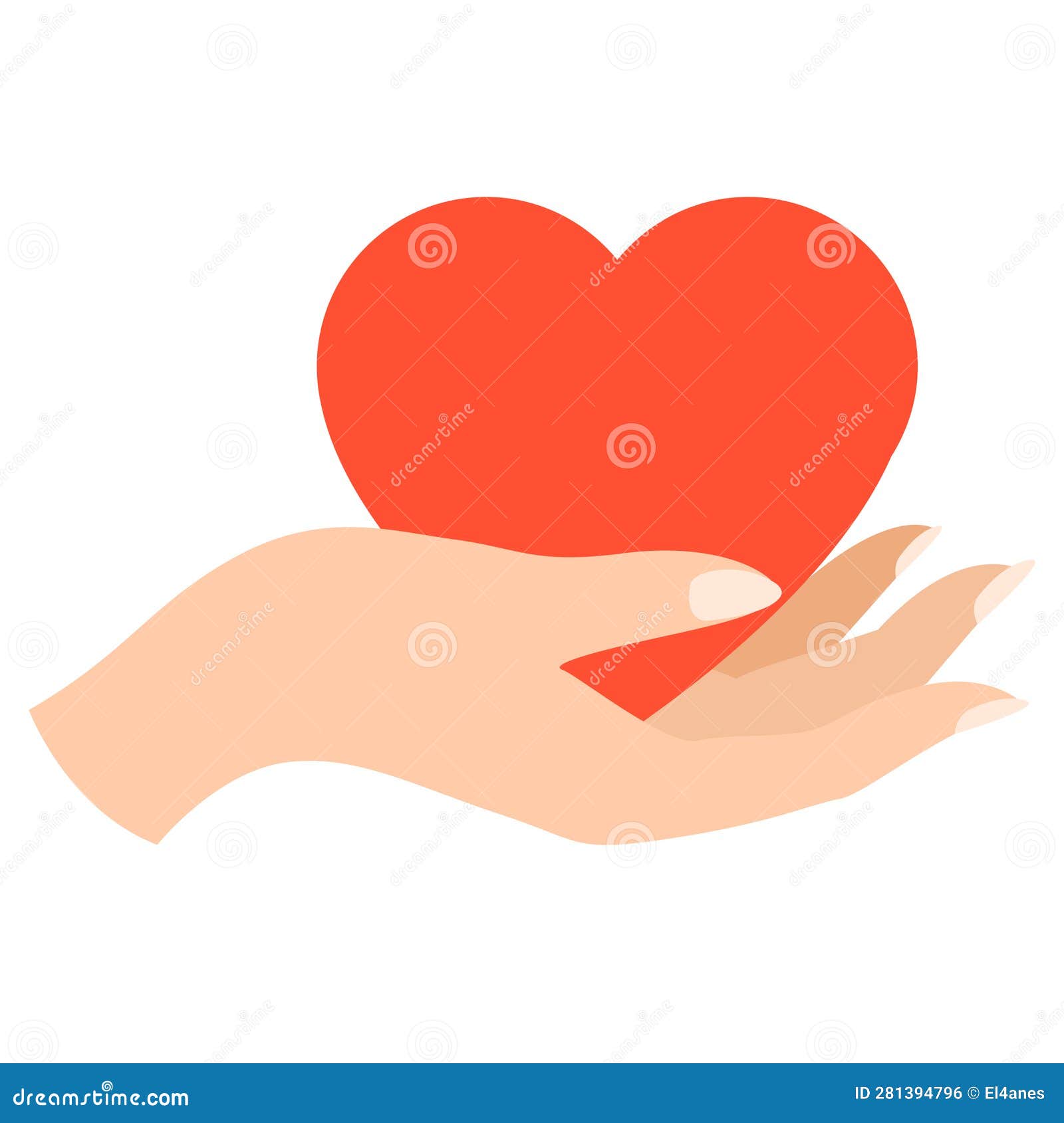 Heart in hand illustration stock vector. Illustration of cartoon ...