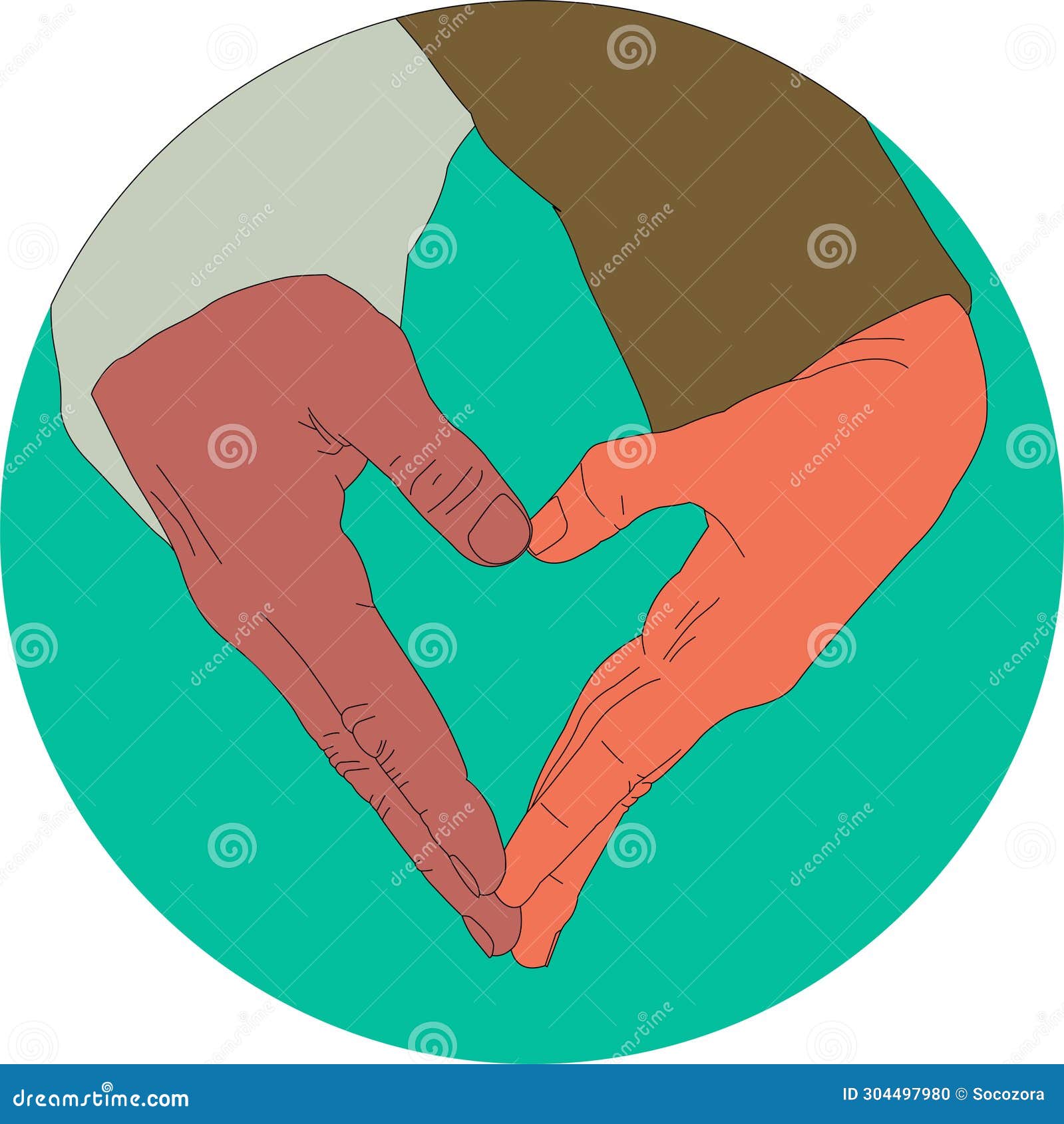 Heart Hand Vector Illustration Stock Illustration - Illustration of ...