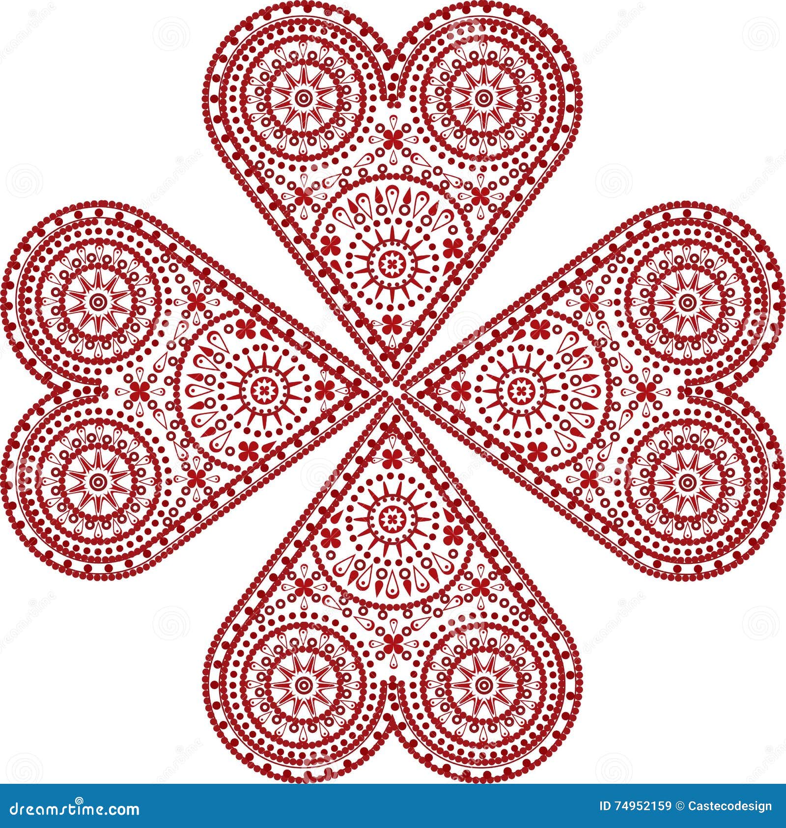 Heart Handmade Crochet Ornament Stock Vector - Illustration of heart ...