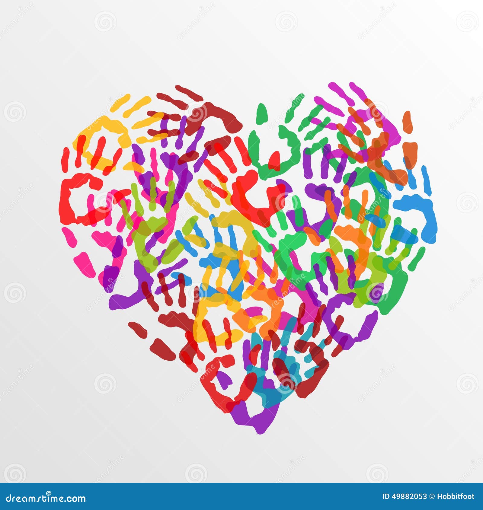 Heart handprints. Vector stock vector. Illustration of dear - 49882053
