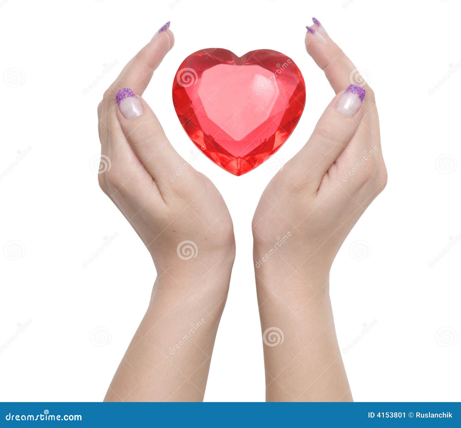 Heart and hands stock image. Image of strength, hand, jewel - 4153801
