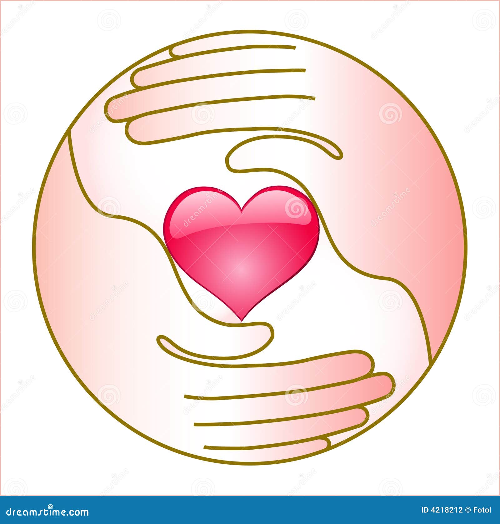 Heart and hands stock illustration. Illustration of love - 4218212