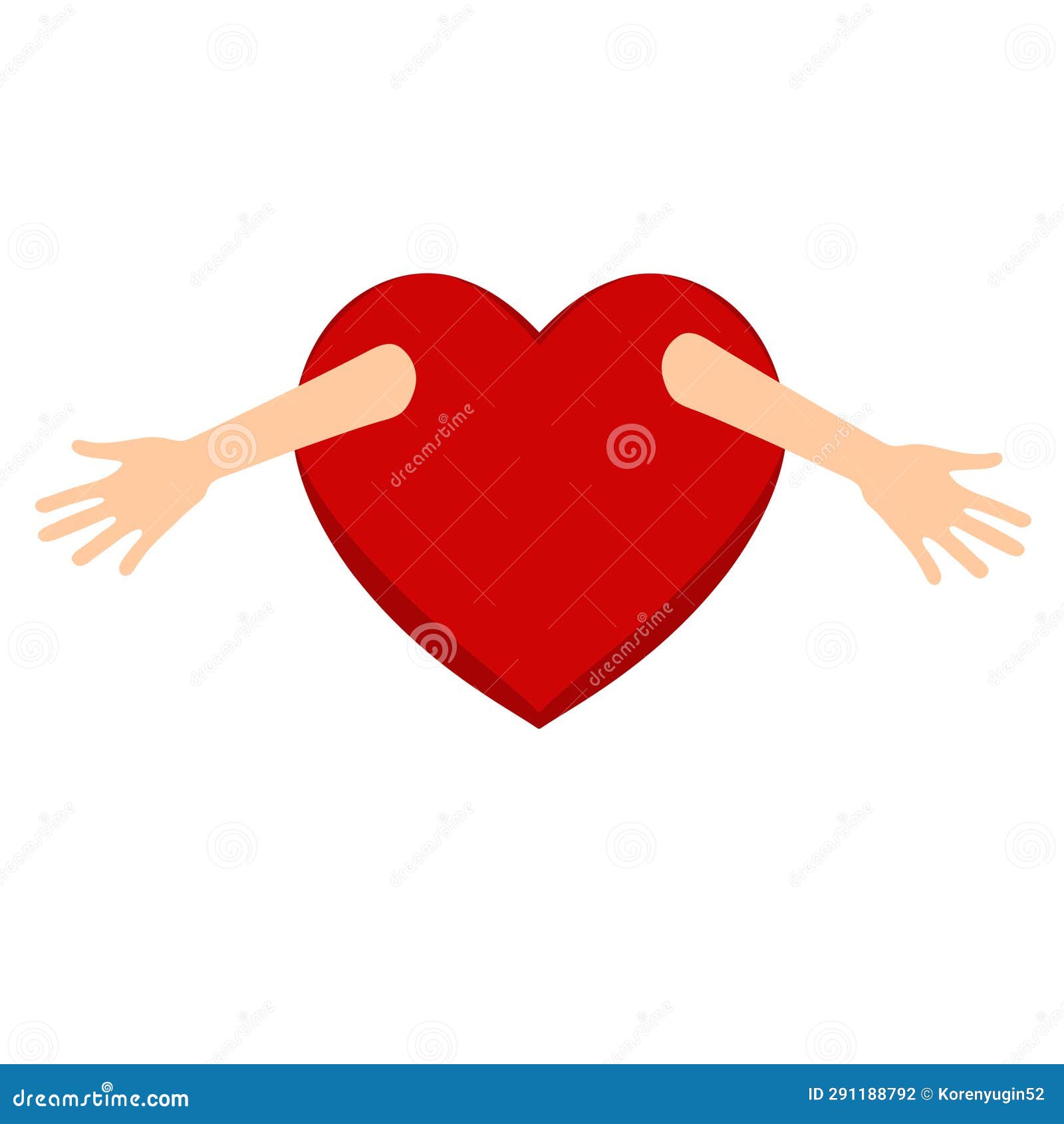 Heart with Hands Hug Symbol Love and Care Stock Vector - Illustration ...